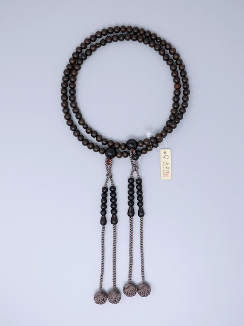 Shingon Buddhist Rosary Mala Juzu Prayer beads Japan Kyoto Stripe ebony ...