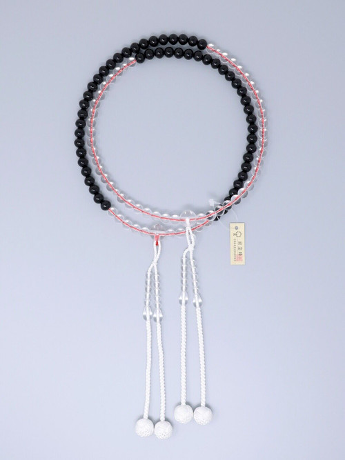 Shingon Buddhist Mala Juzu Prayer beads Japan Kyoto Black ebony Crystal ...