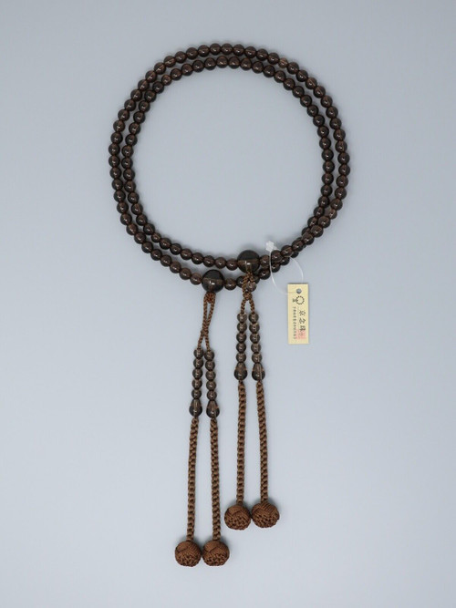 Shingon Buddhist Rosary Mala Juzu Prayer beads Japan Kyoto Brown quartz Men