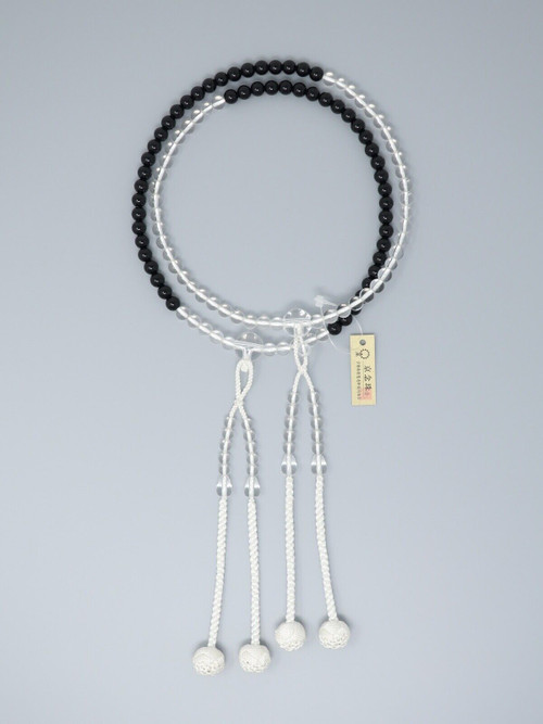Shingon Buddhist Mala Juzu Prayer beads Japan Kyoto Black Onyx Crystal ...