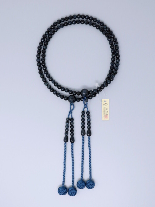 Shingon Buddhist Rosary Mala Juzu Prayer beads Japan Kyoto Hawks eye Men