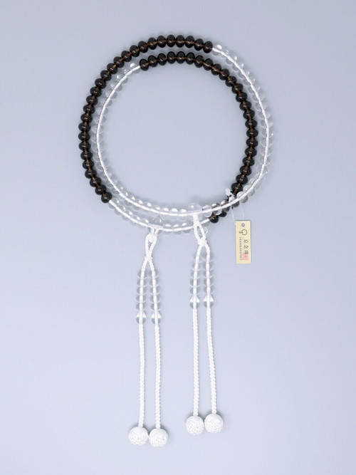 Shingon Buddhist Mala Juzu Prayer beads Japan Kyoto Crystal Brown ...