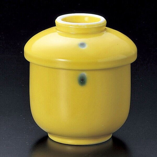 Mino Ware Japanese Porcelain Chawan Mushi Cups with Lid Yellow glaze ...
