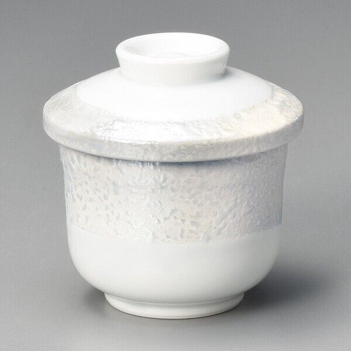 Mino Ware Japanese Porcelain Chawan Mushi Cups with Lid Pearl glaze Japan