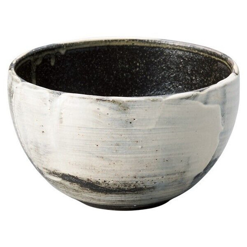 Shigaraki yaki ware Japanese pottery bowl small size Ko-Donburi White wave