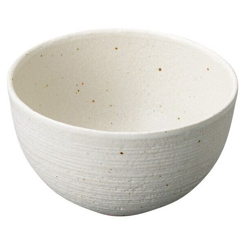 Shigaraki yaki ware Japanese pottery bowl Hachi 3.9in Kushime White Japan