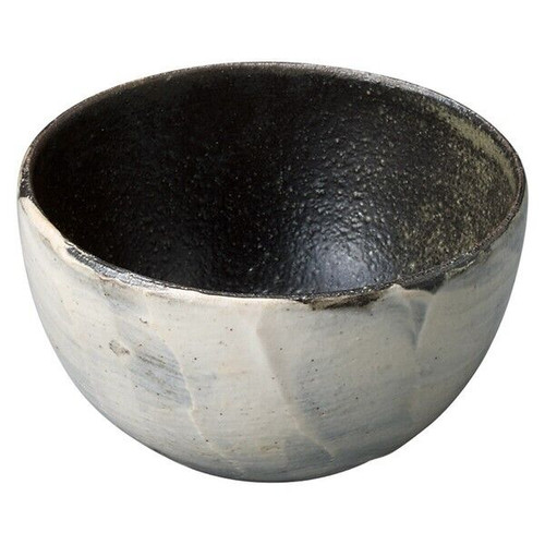 Shigaraki yaki ware Japanese pottery bowl Hachi 3.9in White wave Japan