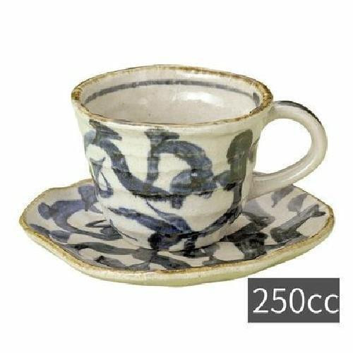 Coffee Cup & Saucer - New Tako Karakusa (Octopus Vine) Design, 250ml