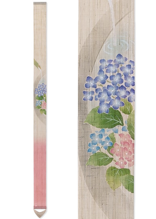 Slim Linen Tapestry | Hydrangea at Chōzuya | Japanese Wall Art, Made in ...