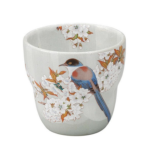 Kutani yaki ware Japanese Shochu Wiskey Sake Cup Flower and Bird Japan ...