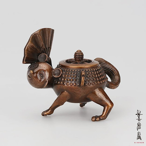 Incense pot Takaoka metalcraft Japanese Bunbuku Chagama Lucky Raccoon ...