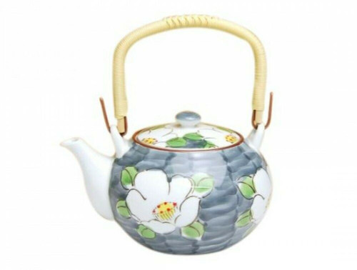 Dobin Arita yaki ware Japanese Green Tea pot Dami White Flower 580ml Japan