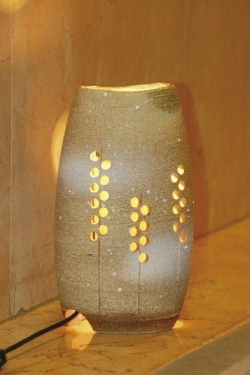 Electric Light Shigaraki yaki Japanese Pottery Lamp Light interior ...