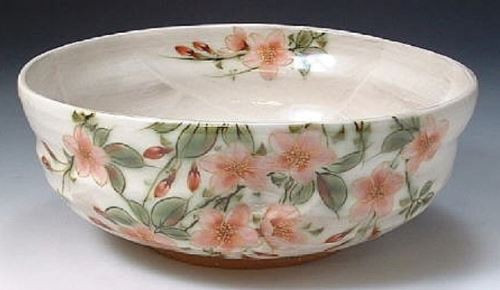 Hachi Kyo Kiyomizu yaki ware Japanese sarving bowl dish Toan Cherry Japan