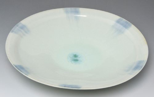 Kyoto Japanese Round plate Kyo Kiyomizu yaki ware Yuai Blue layered ...