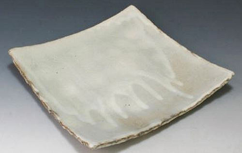 Kyoto Japanese Square plate Kyo Kiyomizu yaki ware Kohiki Style Japan