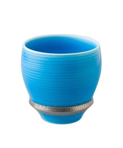 Arita yaki porcelain Japanese Sake glass cup Takumi no Kura Azure Blue
