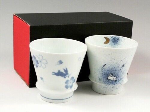 2pcs Arita yaki porcelain Japanese Sake Shochu cup SUPREMACY Rabbit ...