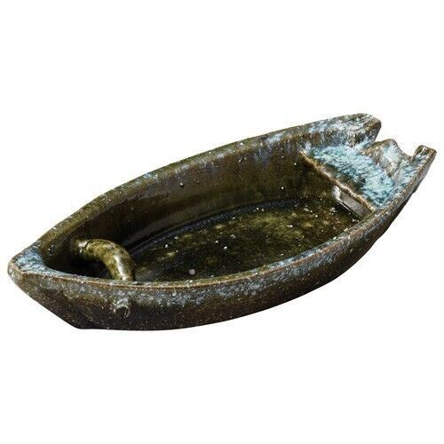 Shigaraki yaki ware Japanese pottery Funamori Ship shape Big Bidro ...