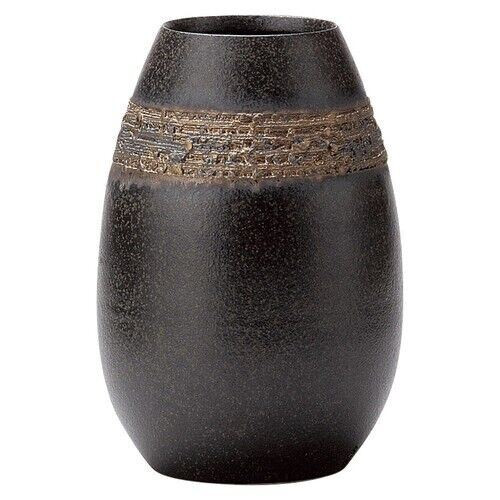 Shigaraki yaki ware Japanese flower pot vase Handcraft Kinsai Obijime ...
