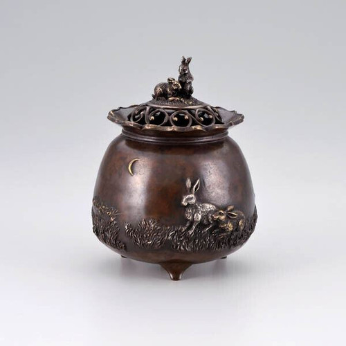 Incense pot Zodiac Rabbit Japanese Takaoka metalcraft Good luck ...