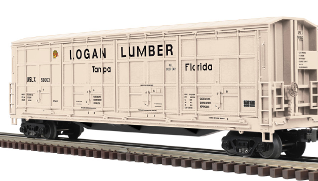 Atlas O Premier Logan Lumber 55' all door box car, 3 rail or 2 rail ...