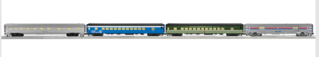 Lionel O gauge Amtrak "rainbow" 4 car passenger set, 3 rail - The ...