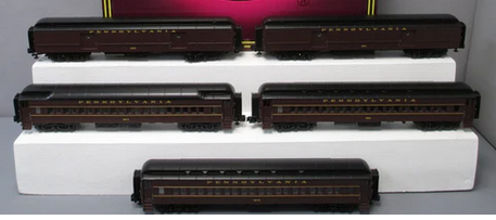 MTH Premier PRR 70' Heavyweight 5 car passenger set, 3rail (baggage and ...