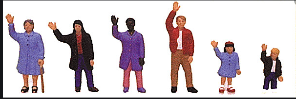 Model Power O Scale People Waving Figure Set - The Public Delivery Track