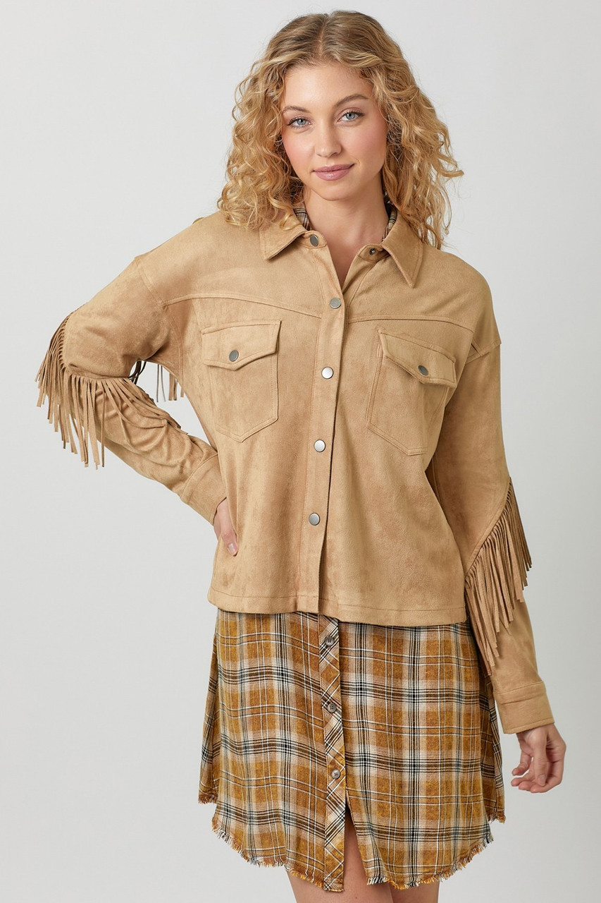FRINGE BACK SUEDE SHACKET 20609 - Parts Unknown