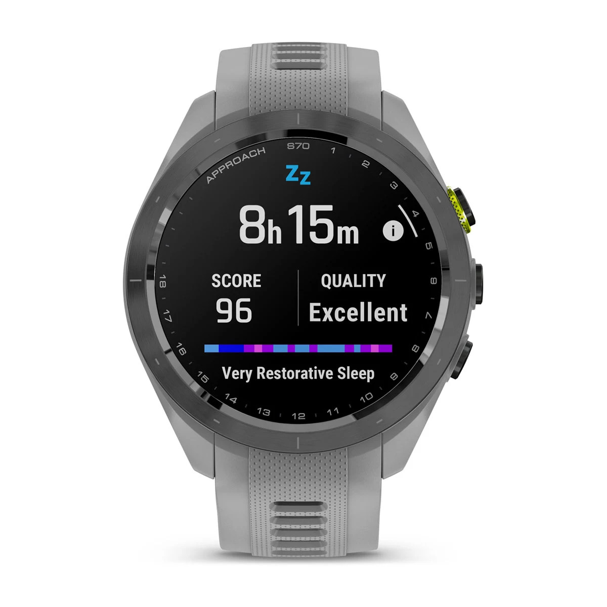 Approach® S70 - 42 mm Black/Amp Yellow Ceramic Bezel with Powder Gray ...