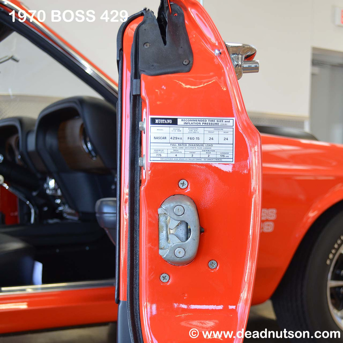 1969-70 BOSS 429 Tire Pressure Decal - Dead Nuts On