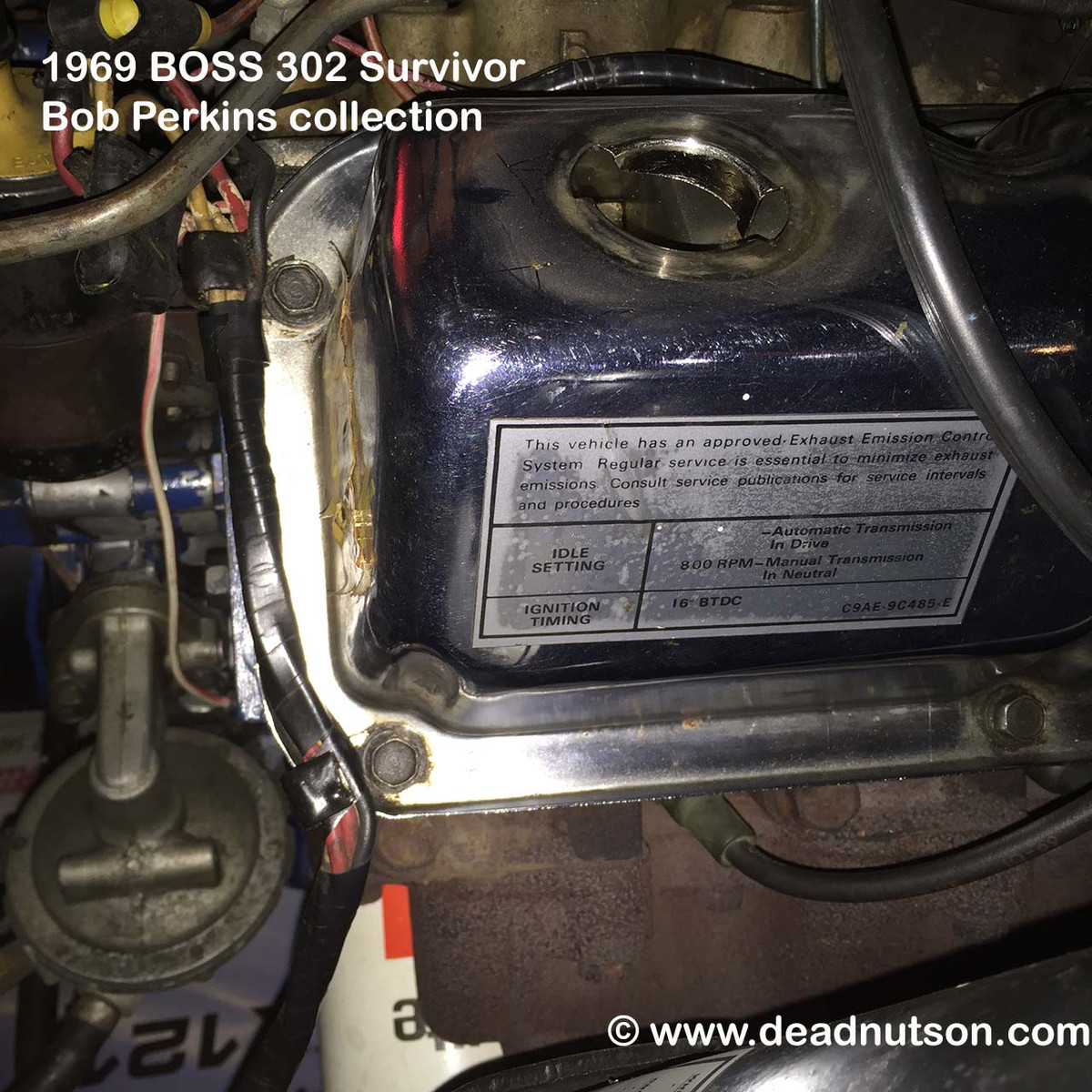 1969 BOSS 302 Engine Emissions Decal - Dead Nuts On