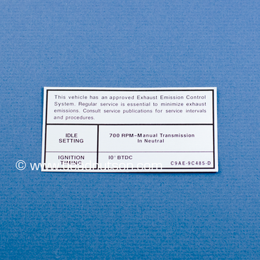 1969-70 BOSS 429 Engine Emission Decal - Dead Nuts On