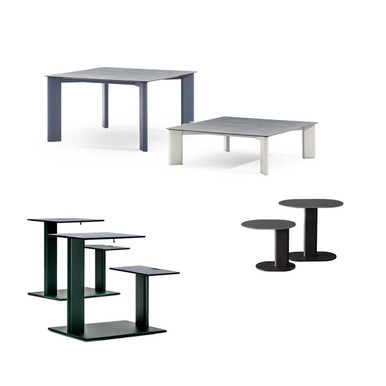 Plinto Tables & Bench Collection: Modern Table Bench Set