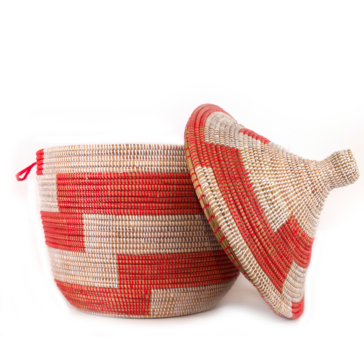 Oversize Hamper Basket | Red Stripe Design | Mbare