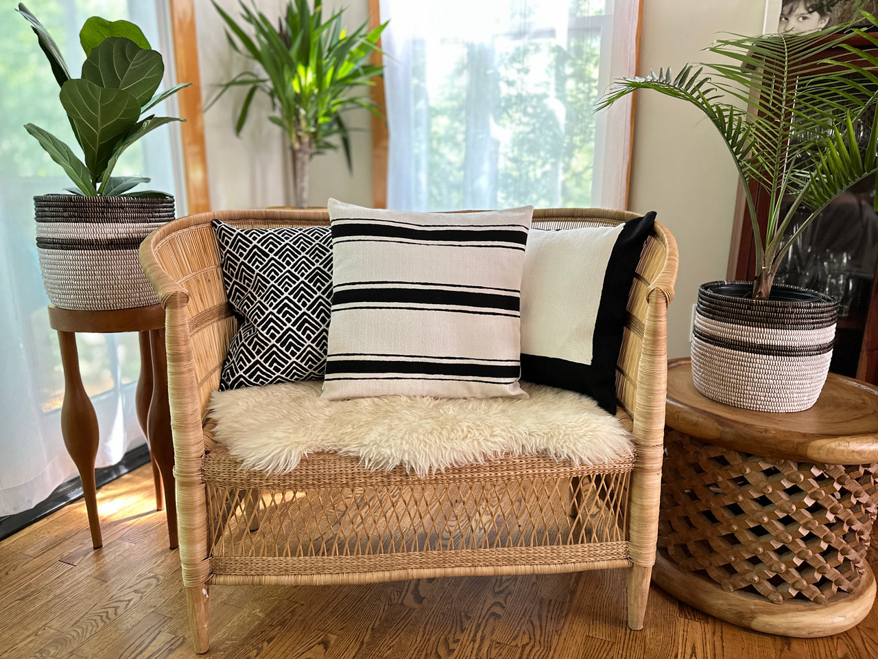 Striped White Sadza Pillow | Mbare