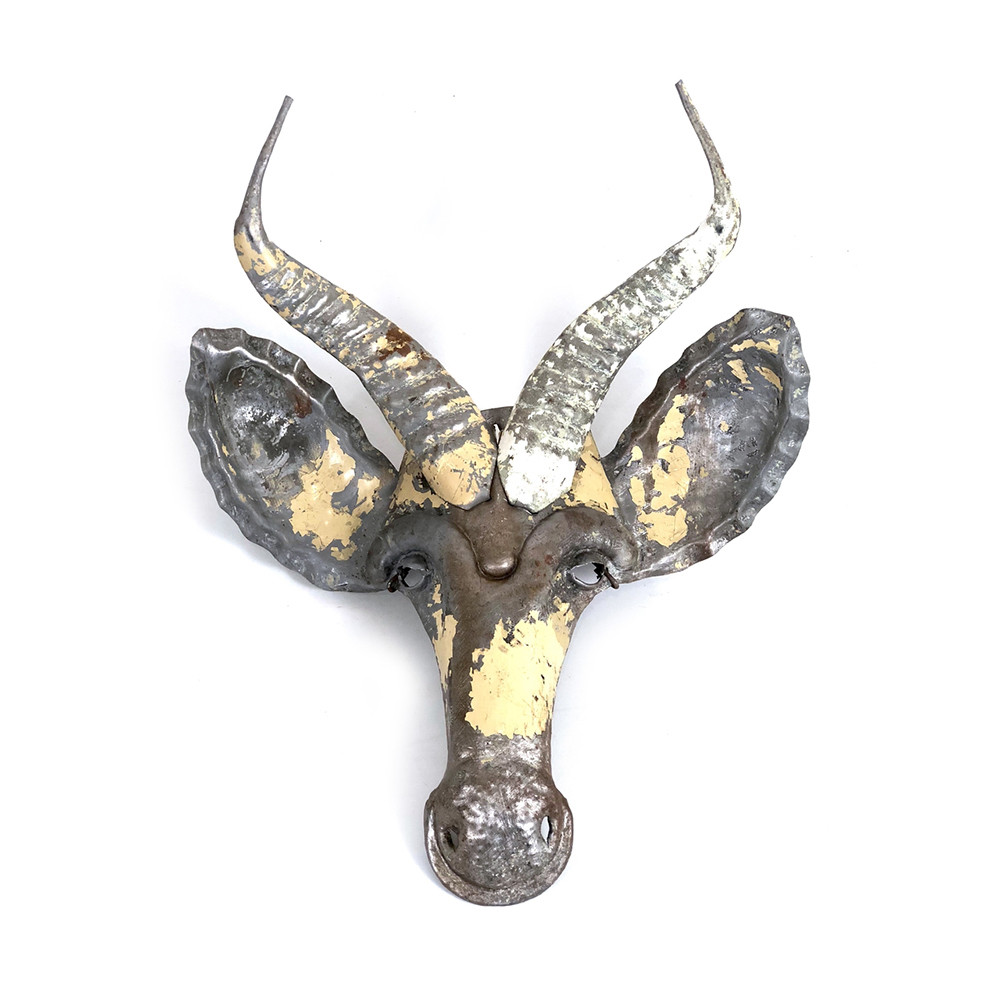 Recycled SPRINGBOK Metal Animal Wall Mask | Mbare