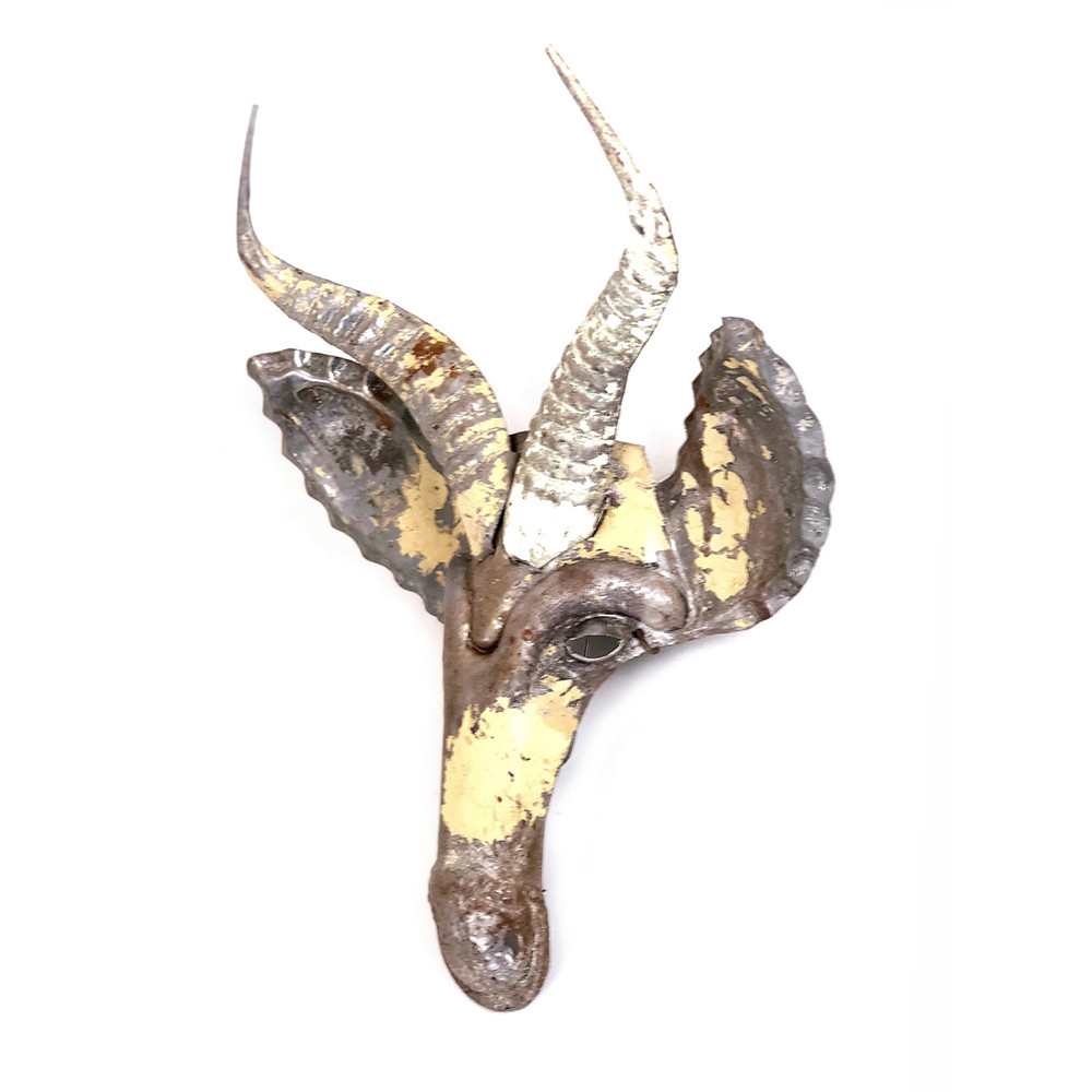 Recycled SPRINGBOK Metal Animal Wall Mask | Mbare