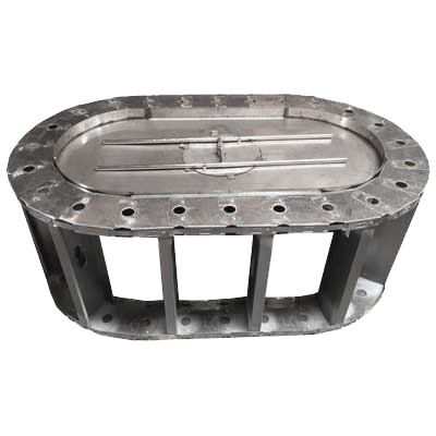 48" Oval Fire Pit Frame (Manual Gas Burner) | Flame Creation