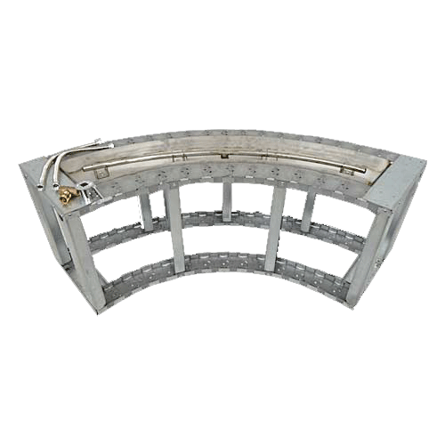 60" Curved Fire Pit Frame (Manual Gas Burner) | Flame Creation