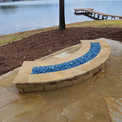 78" Curved Fire Pit Frame & Electric Burner | Flame Creation