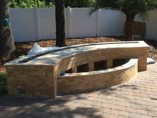 86" Curved Fire Pit Frame (Manual Gas Burner) | Flame Creation