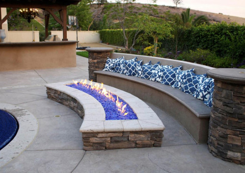 86" Curved Fire Pit Frame (Manual Gas Burner) | Flame Creation