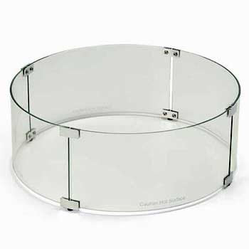 Round Glass Wind Guard for Fire Pits | Flame Creation
