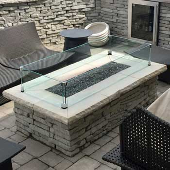 Custom Glass Wind Guard for Fire Pits | Flame Creation
