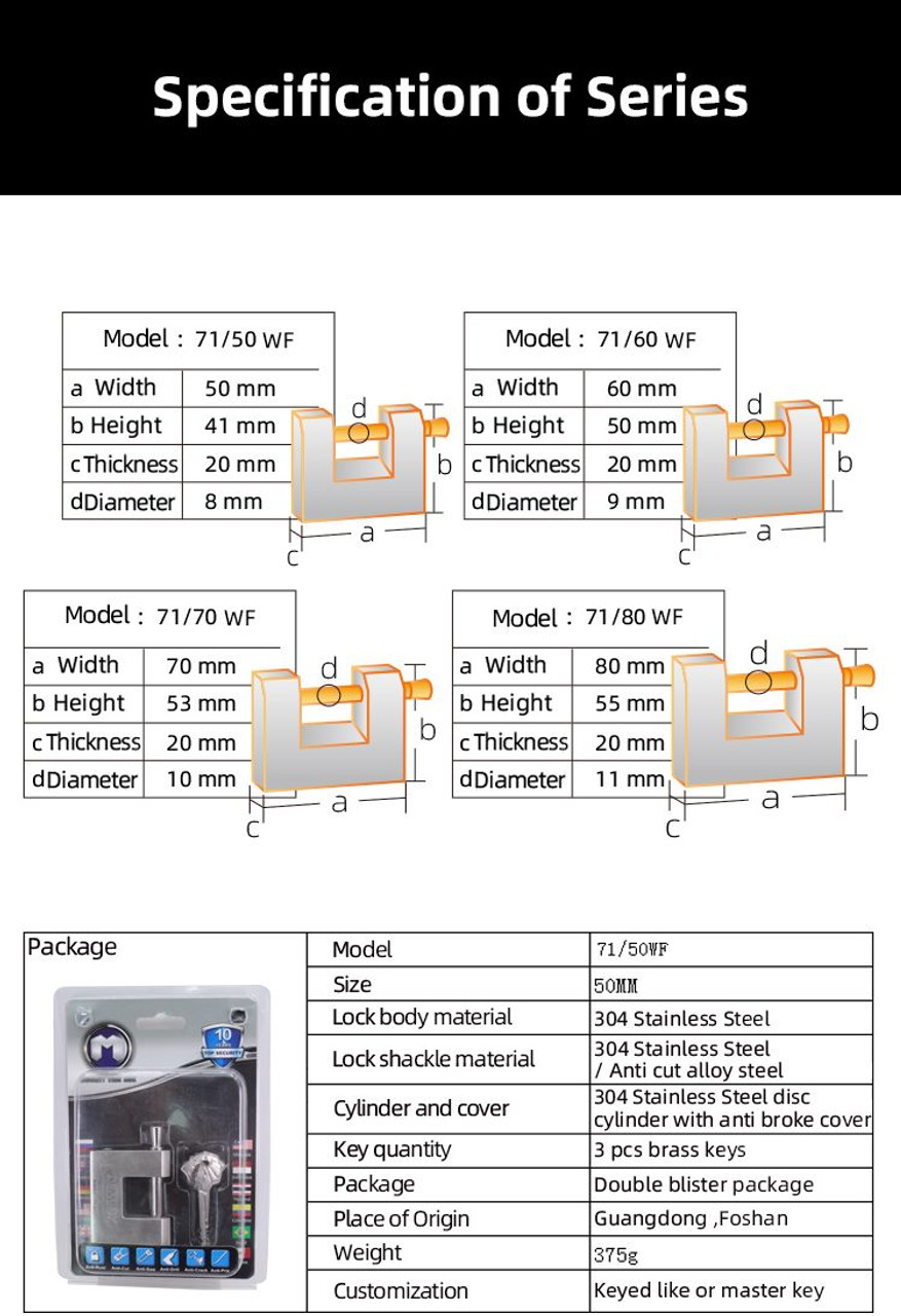 Shipping Container Padlock - Premium 304 Stainless Steel