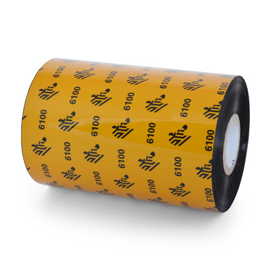 4.33" x 1,476' Zebra 6100 Wax/Resin Ribbon (Roll) - 06100BK11045R