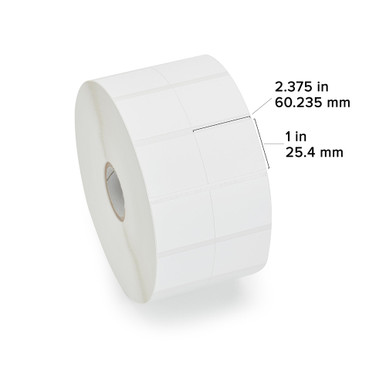 2.38" x 1" Zebra Z-Select 4000D Label (Roll) - 10010050-R