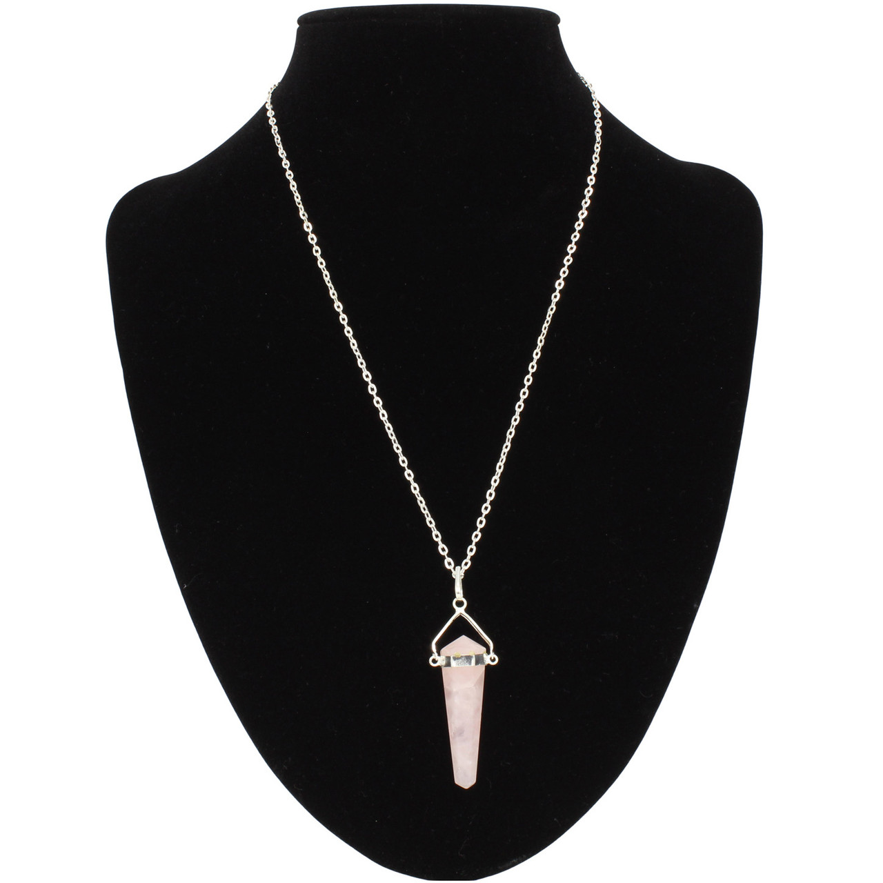 Rose Quartz Point Pendant Necklace
